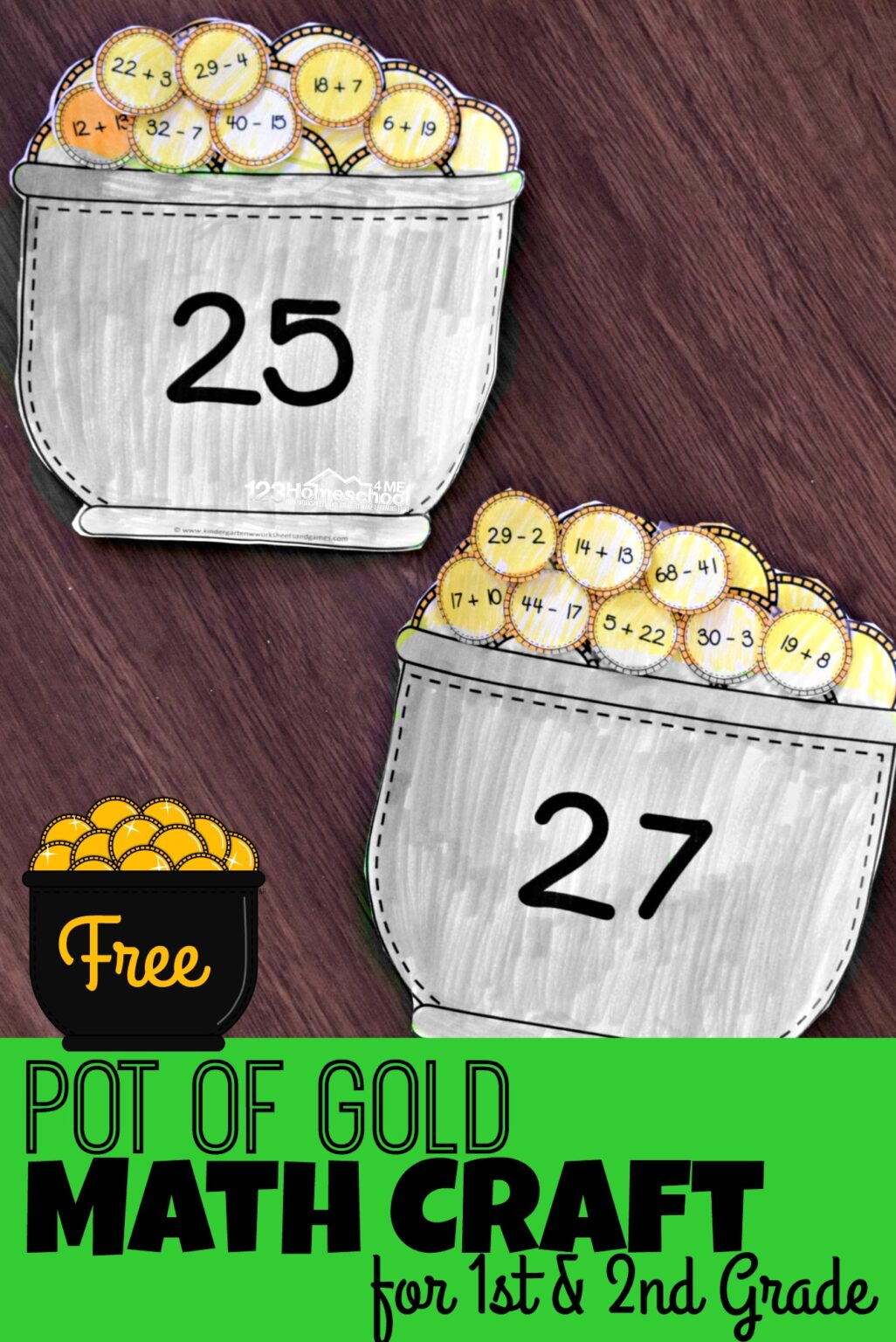 🍀 FREE Pot of Gold St Patricks Day Counting Worksheets - Count and Write