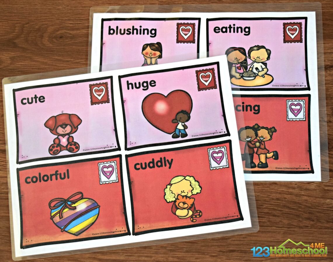 💌 FREE Valentines Day Parts of Speech Sorting Activities & Worksheets