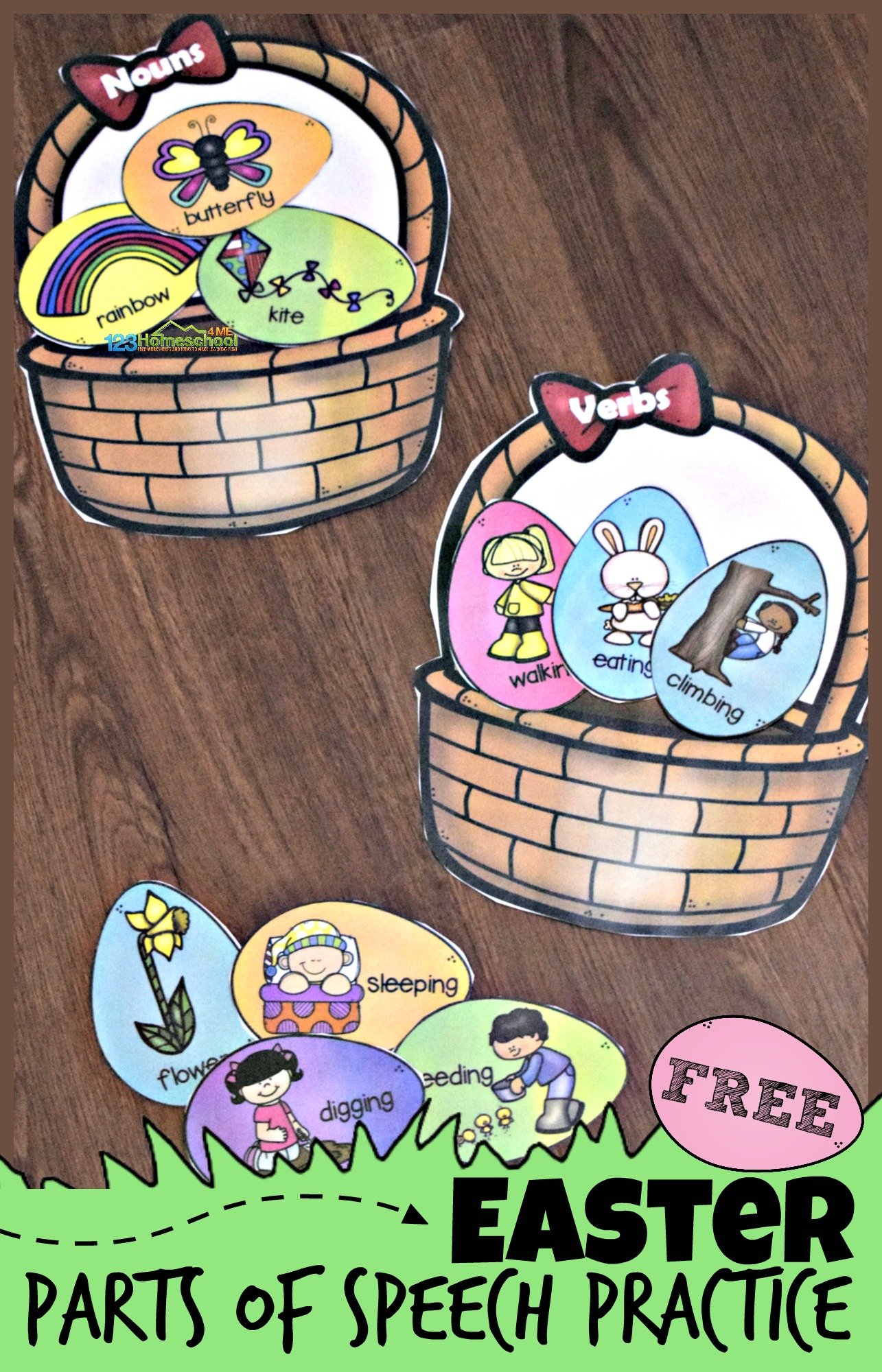 🐰 FREE Printable Easter Parts of Speech Easter Activity for Kids