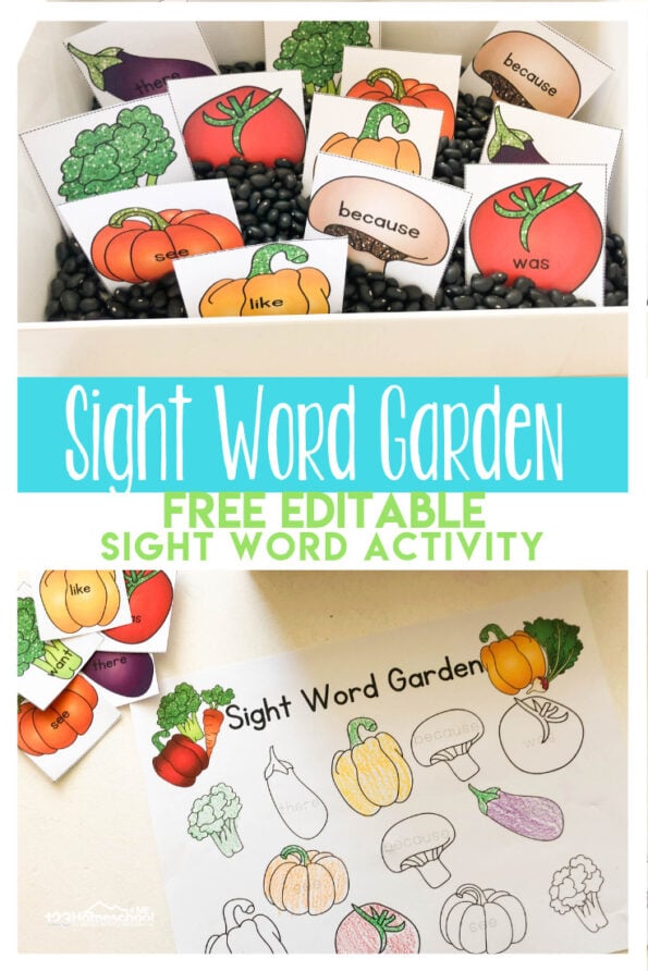 FREE Printable Garden Sight word Activity
