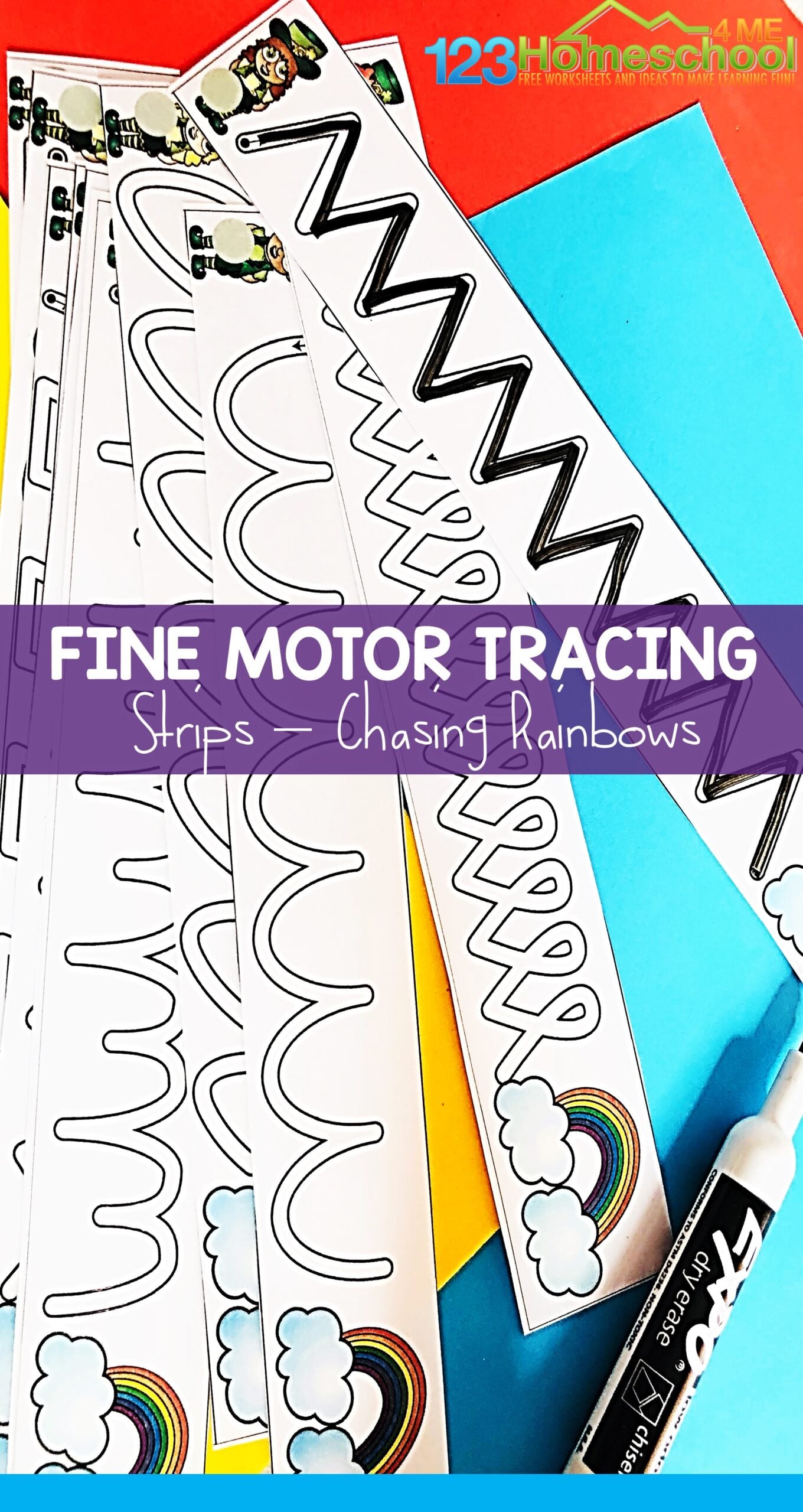 🍀 FREE St Patricks Day Printable Tracing Strips for Preschoolers