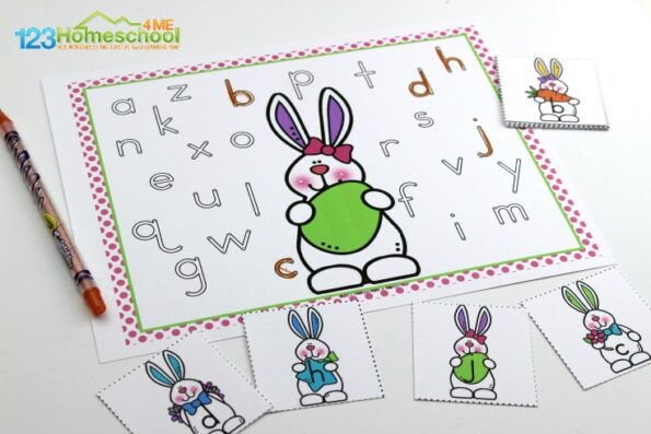 🐰 Easter Alphabet Mats - Letter Matching Activity for Kindergartners