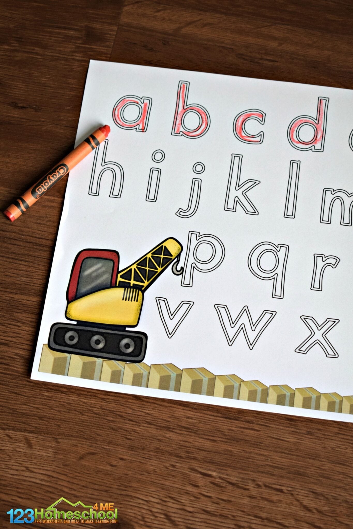 🚧 FREE Construction Theme Letter Tracing Worksheets