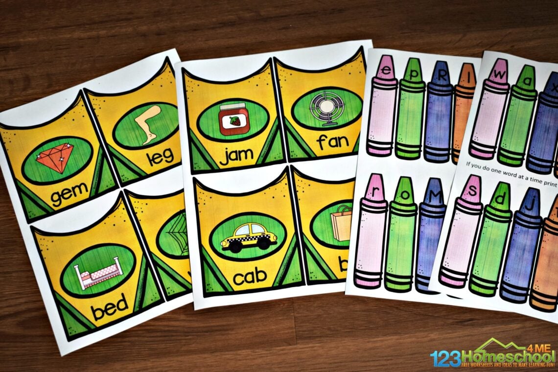 🖍️ FREE Printable Crayon CVC Words Activity