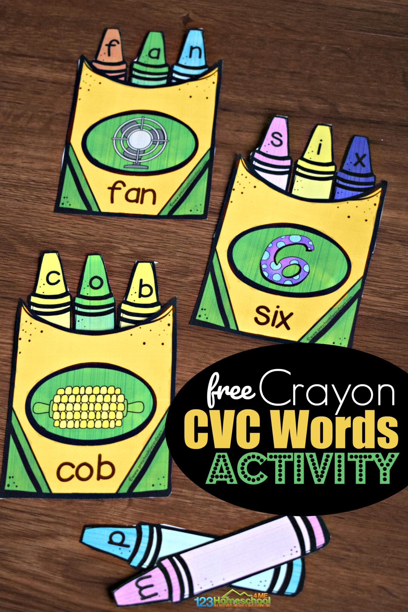 FREE Printable Short o CVC Words Cut and Paste Worksheets