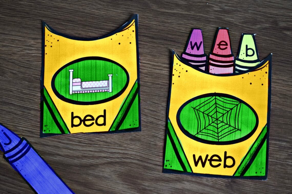 🖍️ FREE Printable Crayon CVC Words Activity