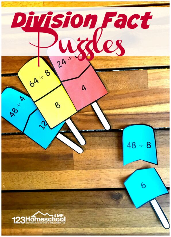 FREE Printable Division Puzzles Activity for Kids