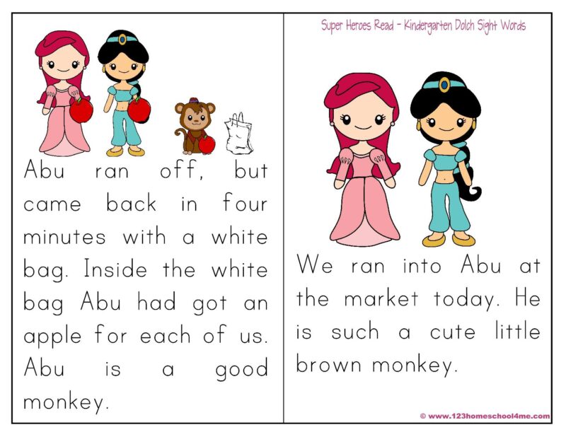 👑 FREE Printable Princess Sight Word Readers for Kids