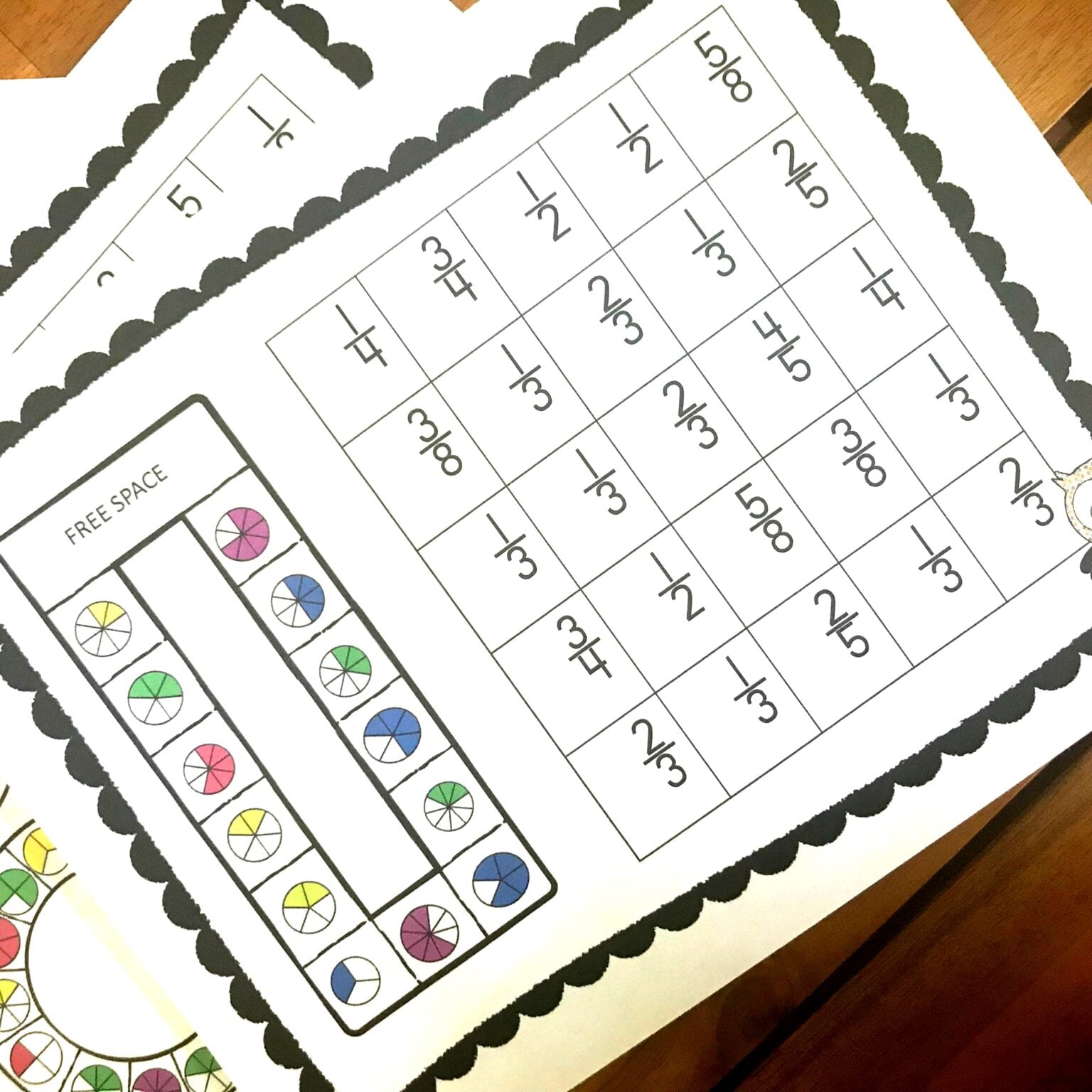 FREE No-Prep FREE Printable Fraction Games for Kids