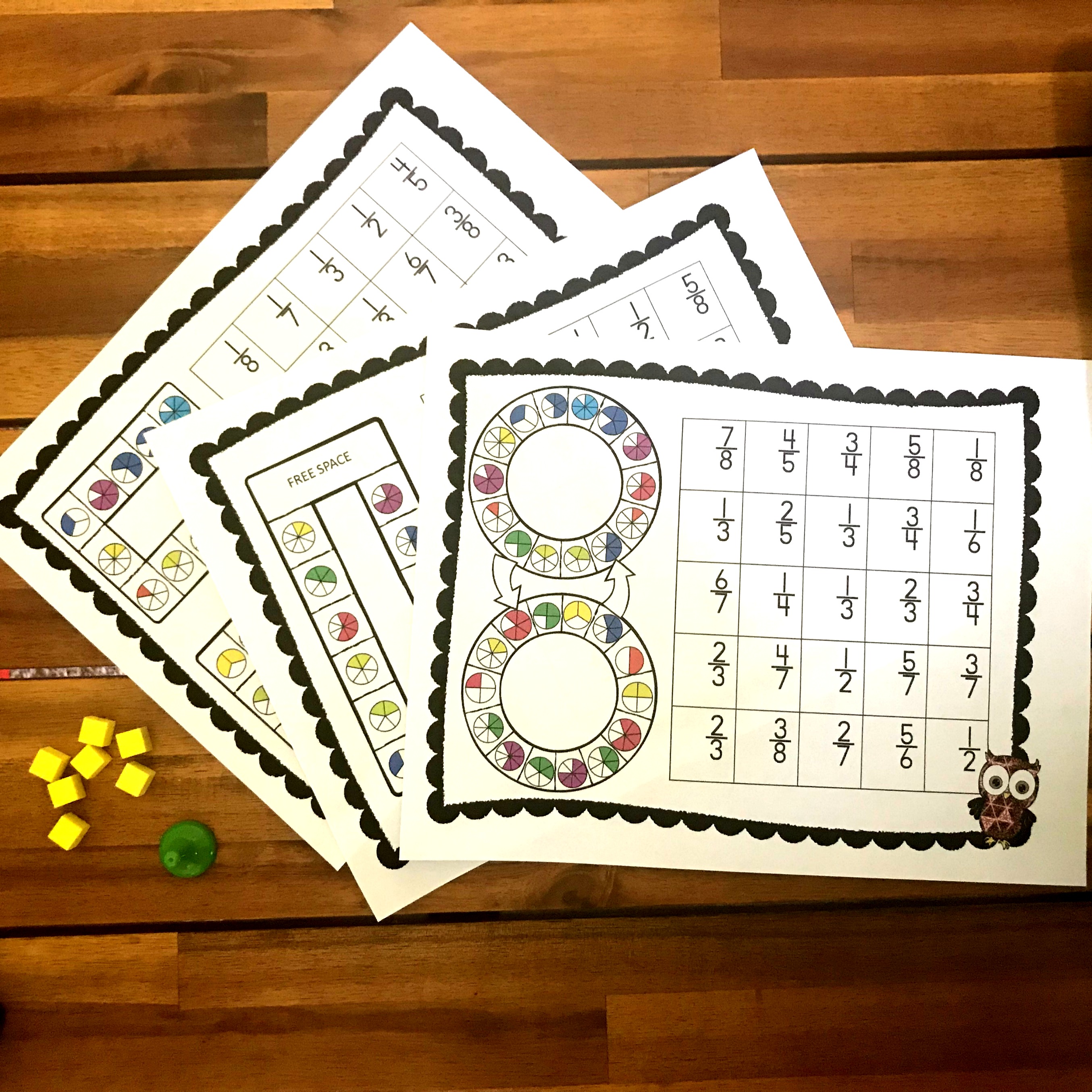 FREE No Prep Printable Fraction Games