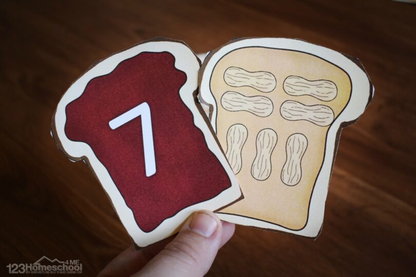 🥜🍇 FREE Printable Peanut Butter and Jelly Counting Activity