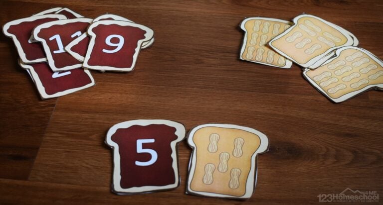 🥜🍇 FREE Printable Peanut Butter and Jelly Counting Activity