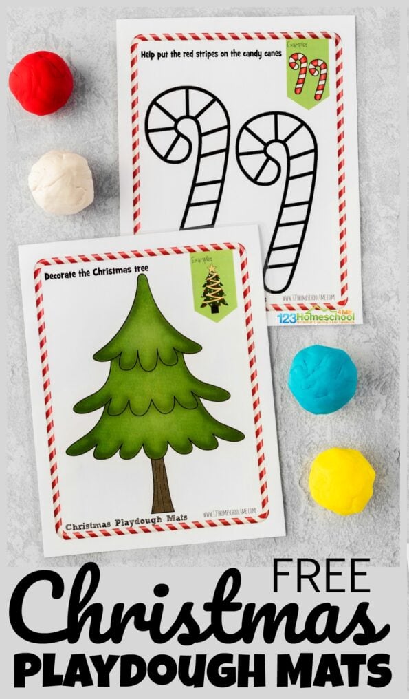 🎄 FREE Christmas Playdough Mats