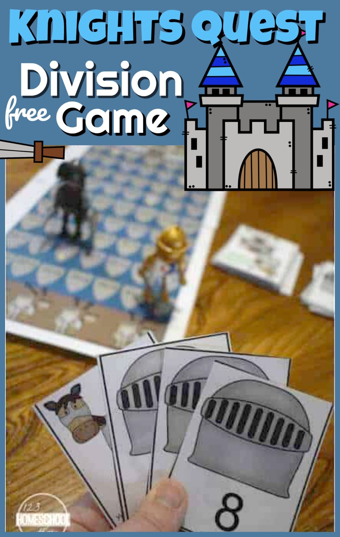 🏰 FREE Printable Knight's Quest Division Math Game for Kids