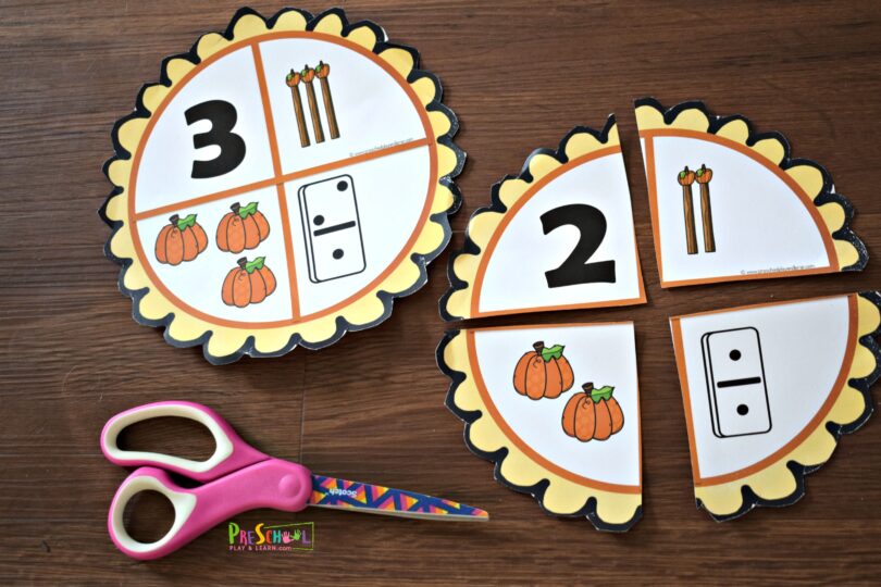 FREE Pumpkin Pie Number Sense Activities for Preschoolers