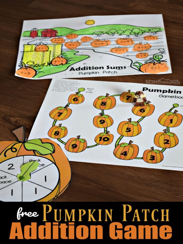 Pumpkin Addition Math Game - 123 Homeschool 4 Me