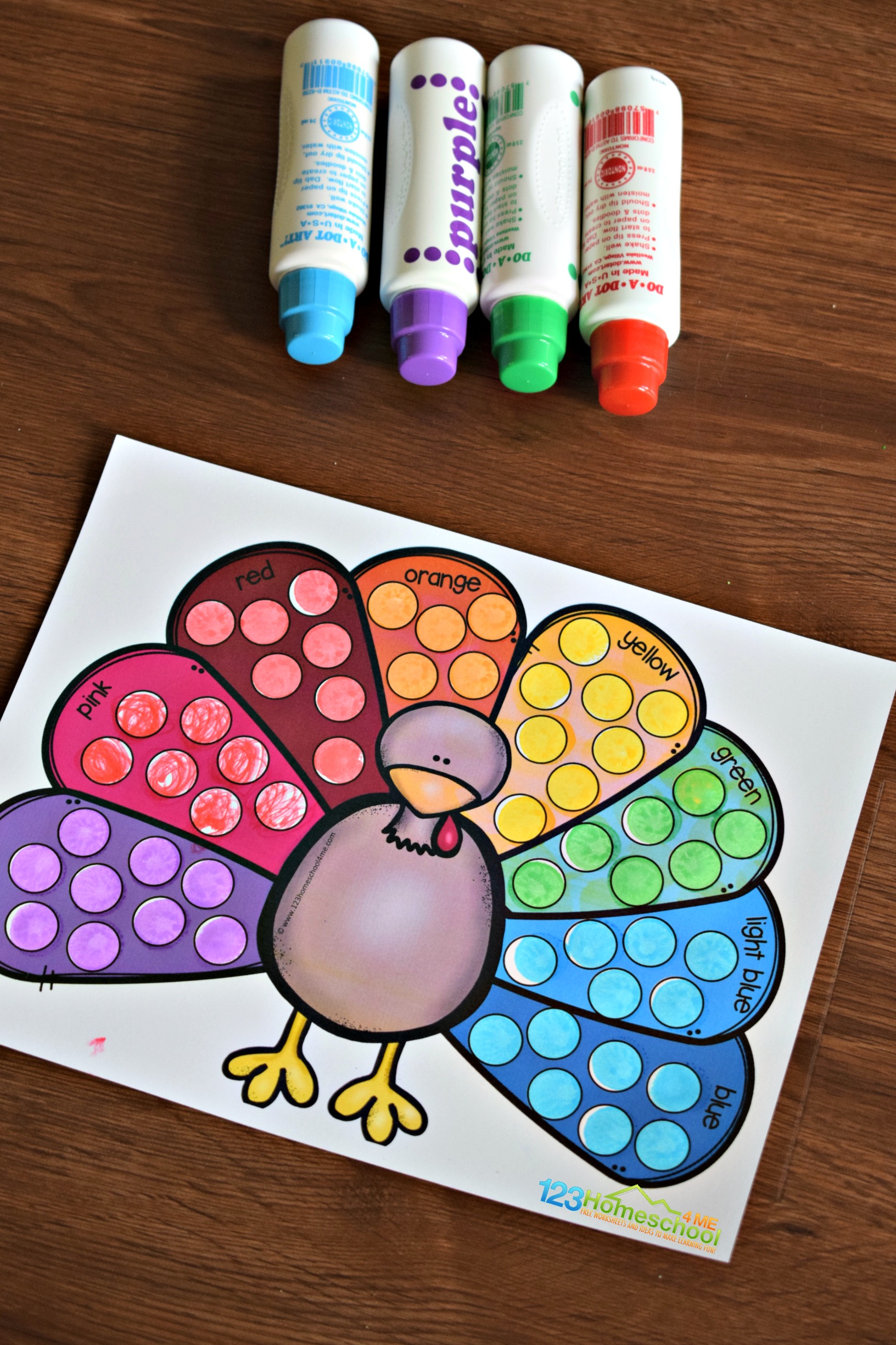 Turkey Colour Matching Game with Do a Dot Markers