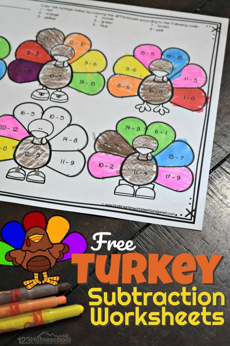 FREE Spin and Cover Turkey Preschool Math Games
