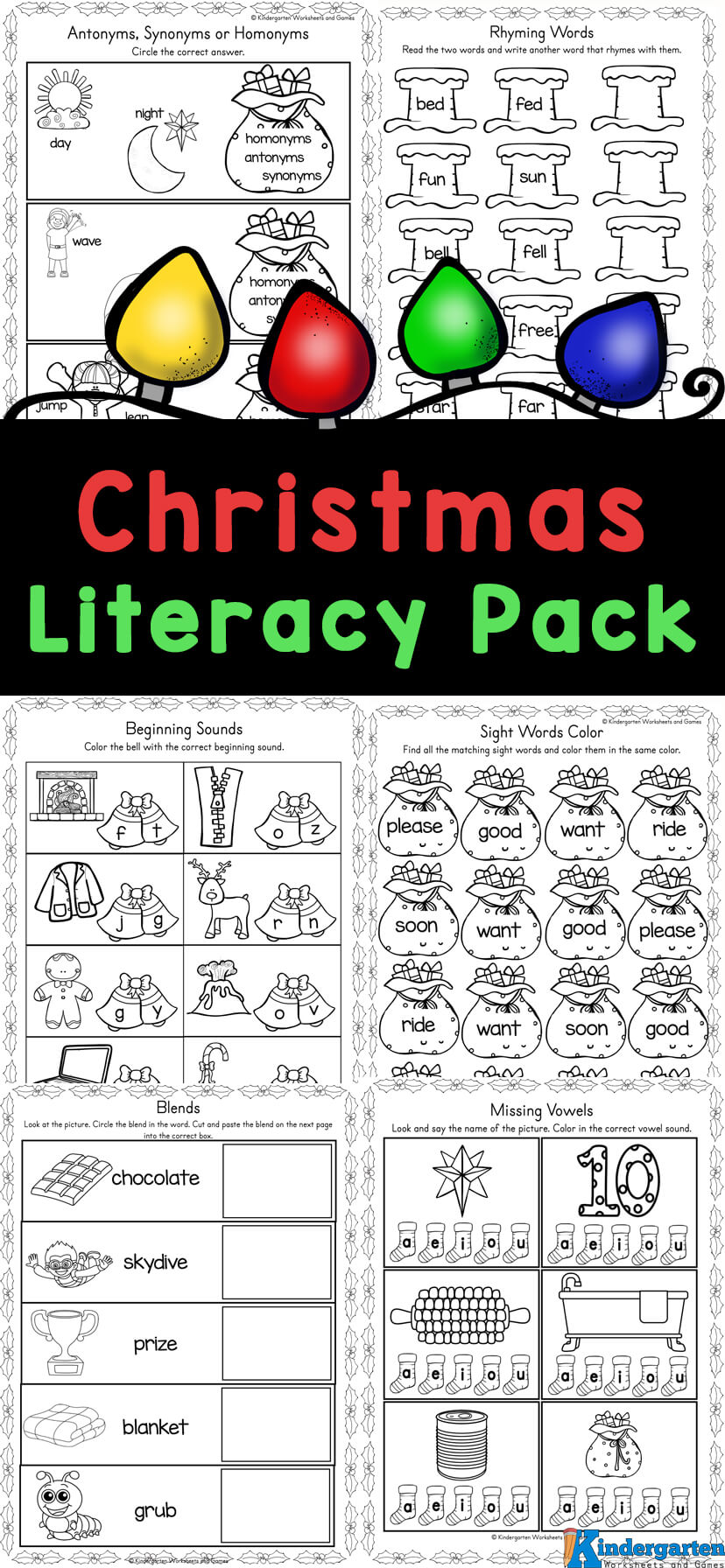 🎄 Christmas Tree Beginning Sounds Printable Activity for Kindergarten