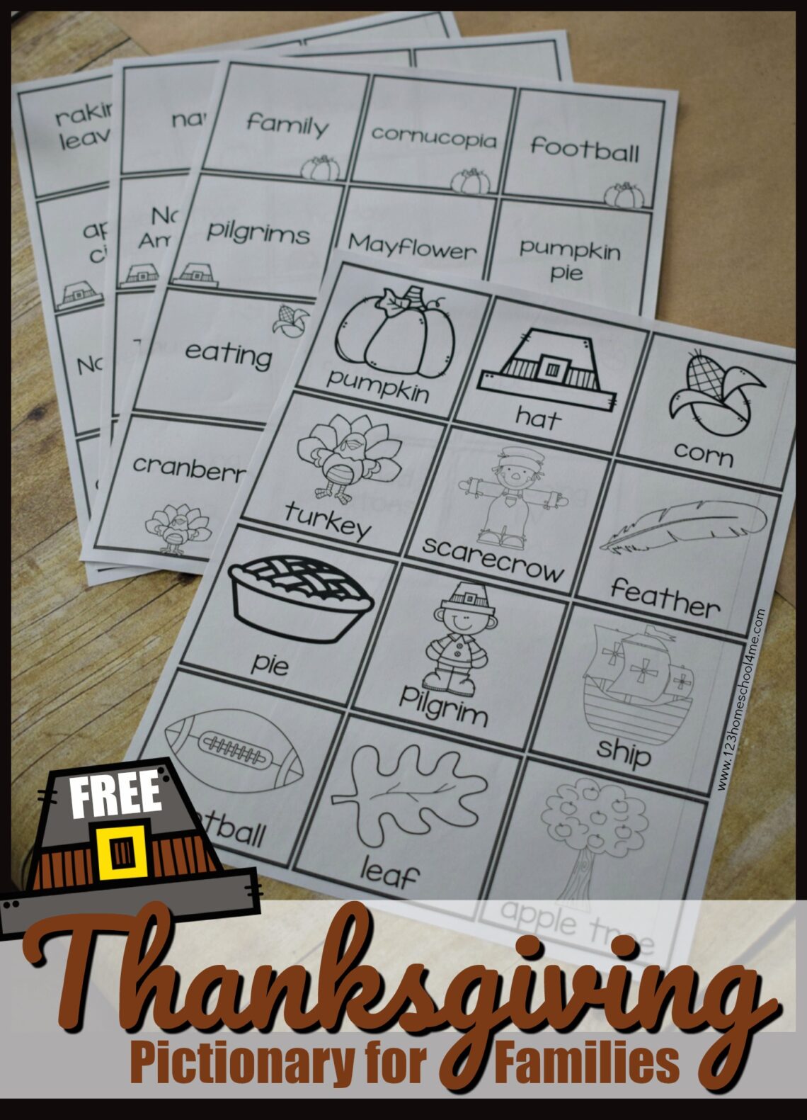 FREE Thanksgiving Pictionary for Families