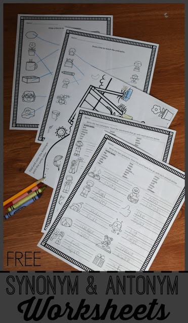 FREE Synonym Antonym Worksheets FREE Synonym Antonym Worksheets