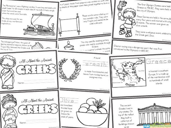 FREE Ancient Greece Printable Book for Kid to Read, Color & Learn