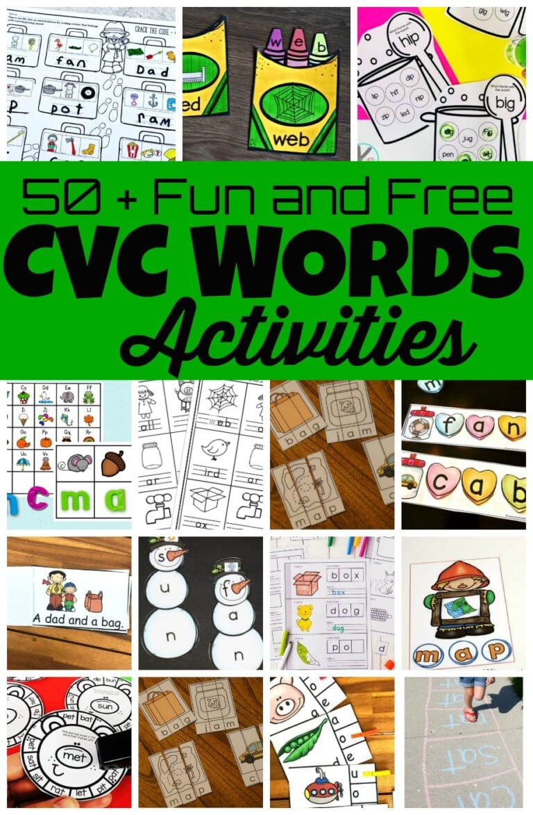 FREE Printable Roll and Cover CVC Words Game