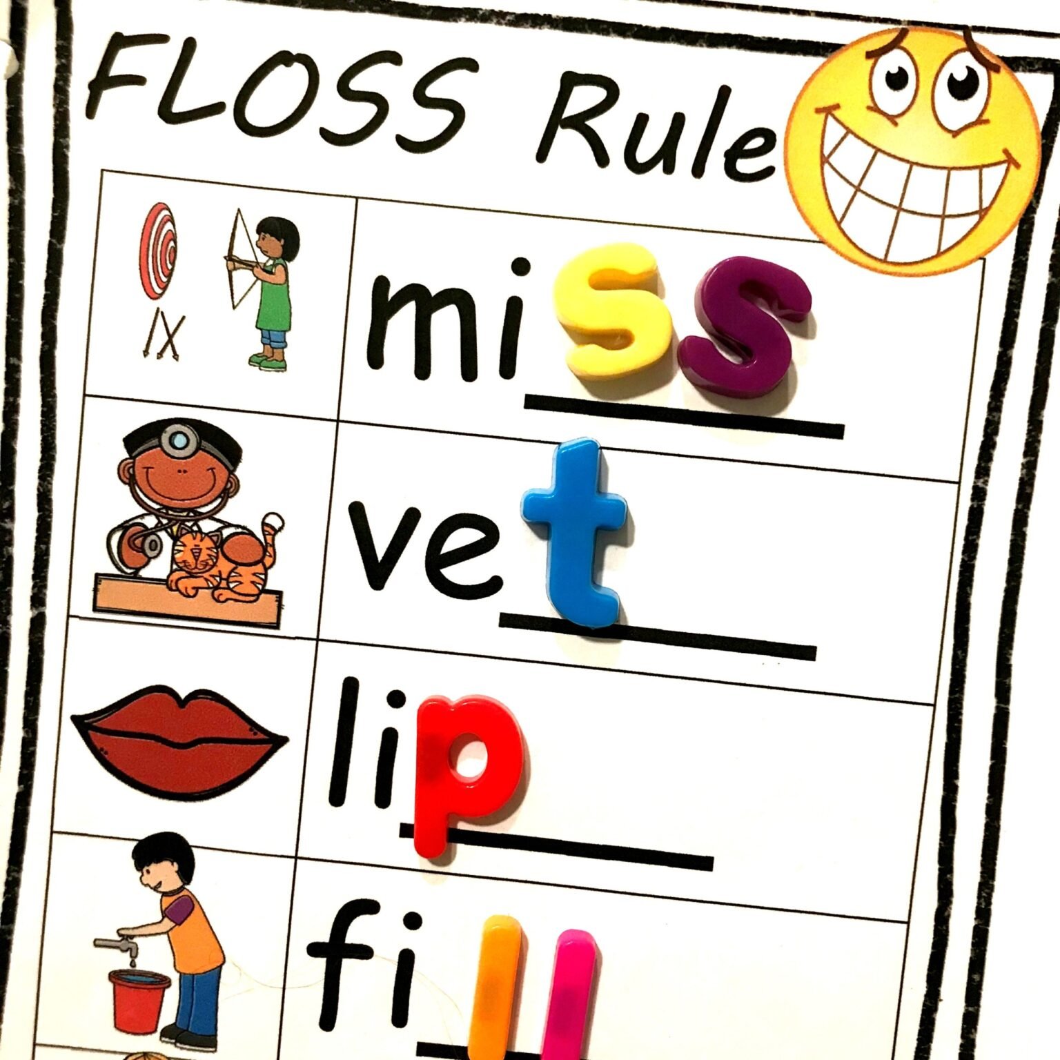 FREE Floss Rule Worksheet