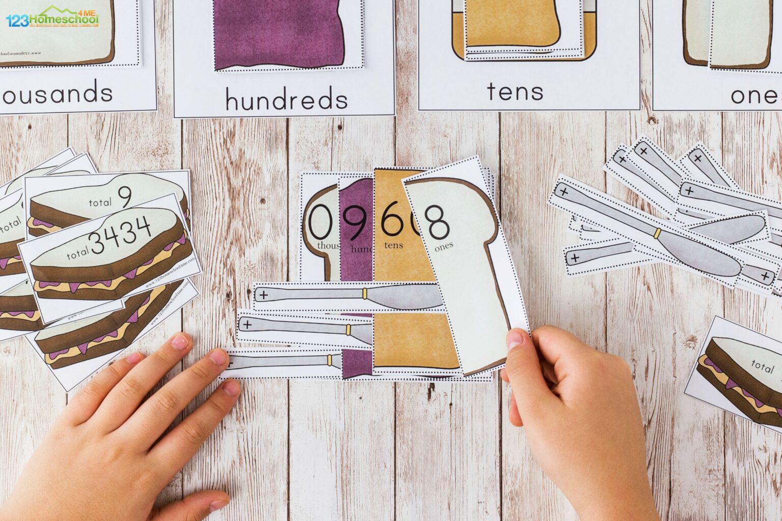 🥜🍇 FREE Peanut Butter and Jelly Place Value Games to Thousands