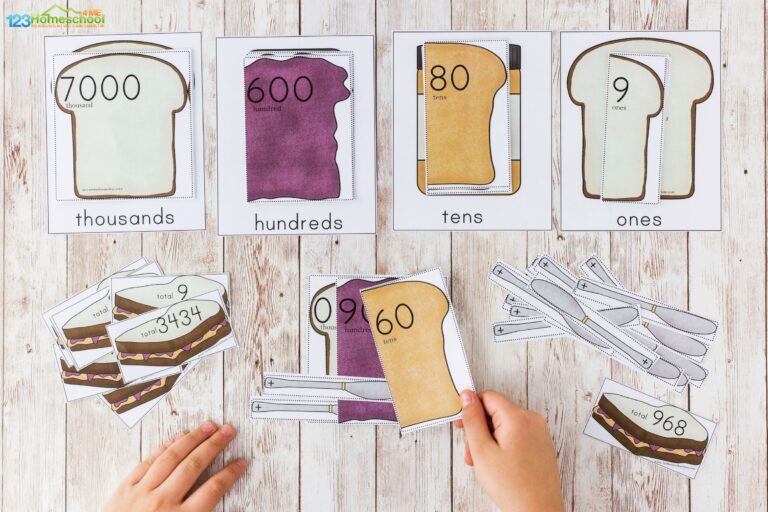 🥜🍇 FREE Peanut Butter and Jelly Place Value Games to Thousands
