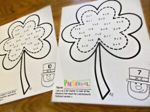 🍀 FREE Printable St Patrick's Day Addition Math Worksheets