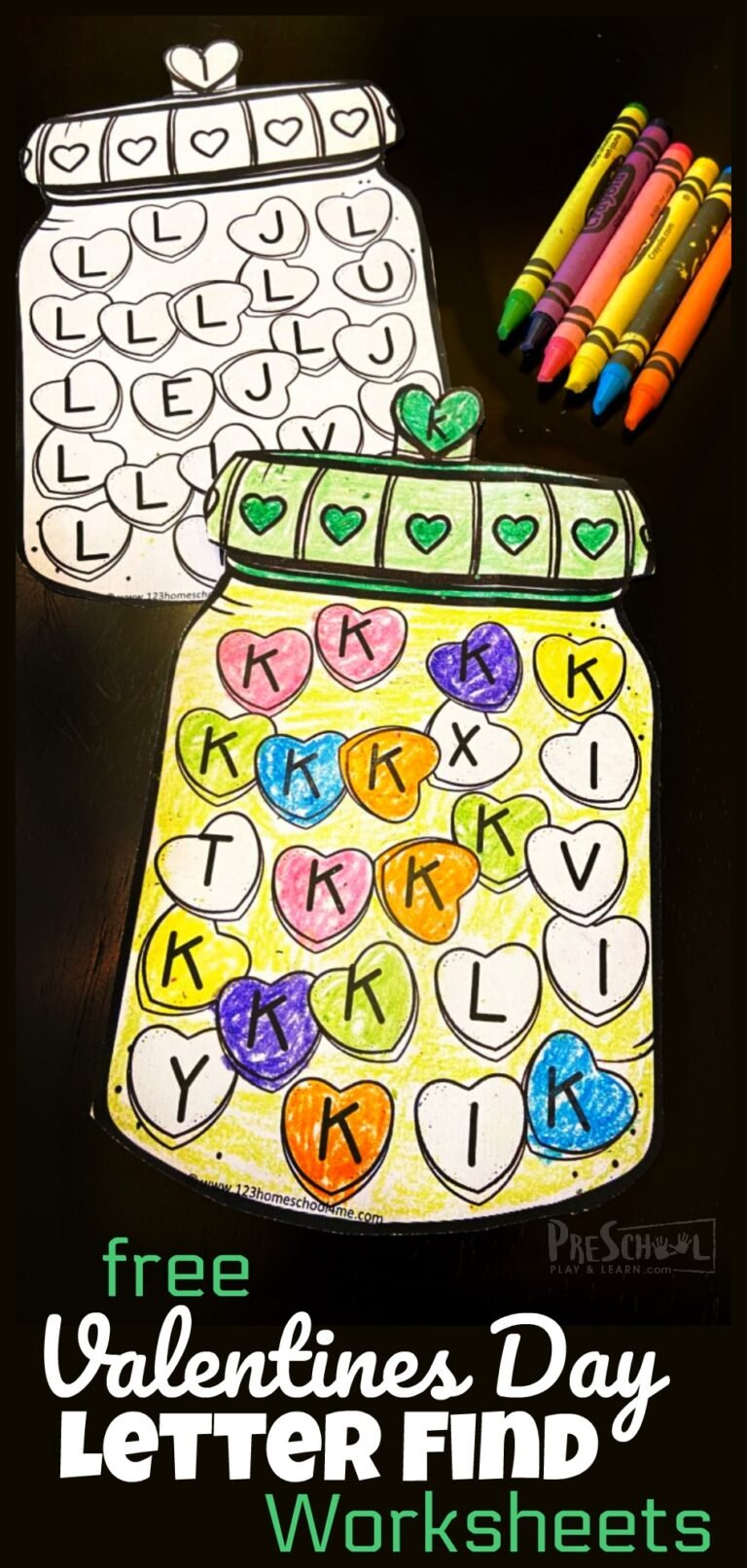 💗 FREE Find the Letter Valentine's Day Worksheets