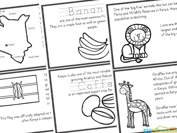 FREE Kenya For Kids Printable Book Mini Reader