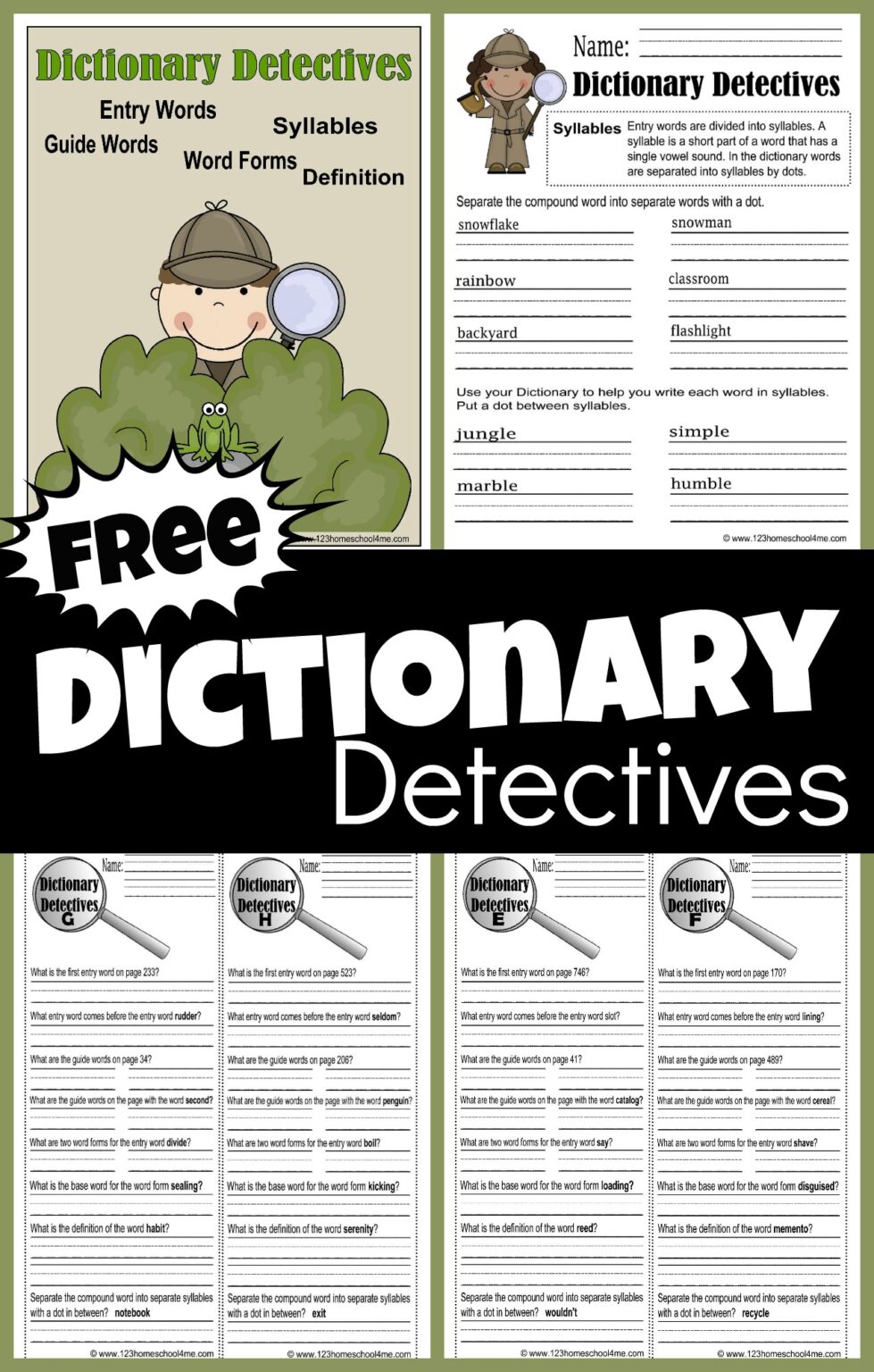 FREE Dictionary Detective Worksheets For Kids FREE Dictionary Detective Worksheets For Kids