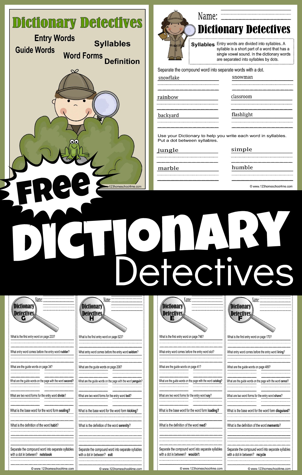 FREE Dictionary Detective Worksheets For Kids FREE Dictionary Detective Worksheets For Kids