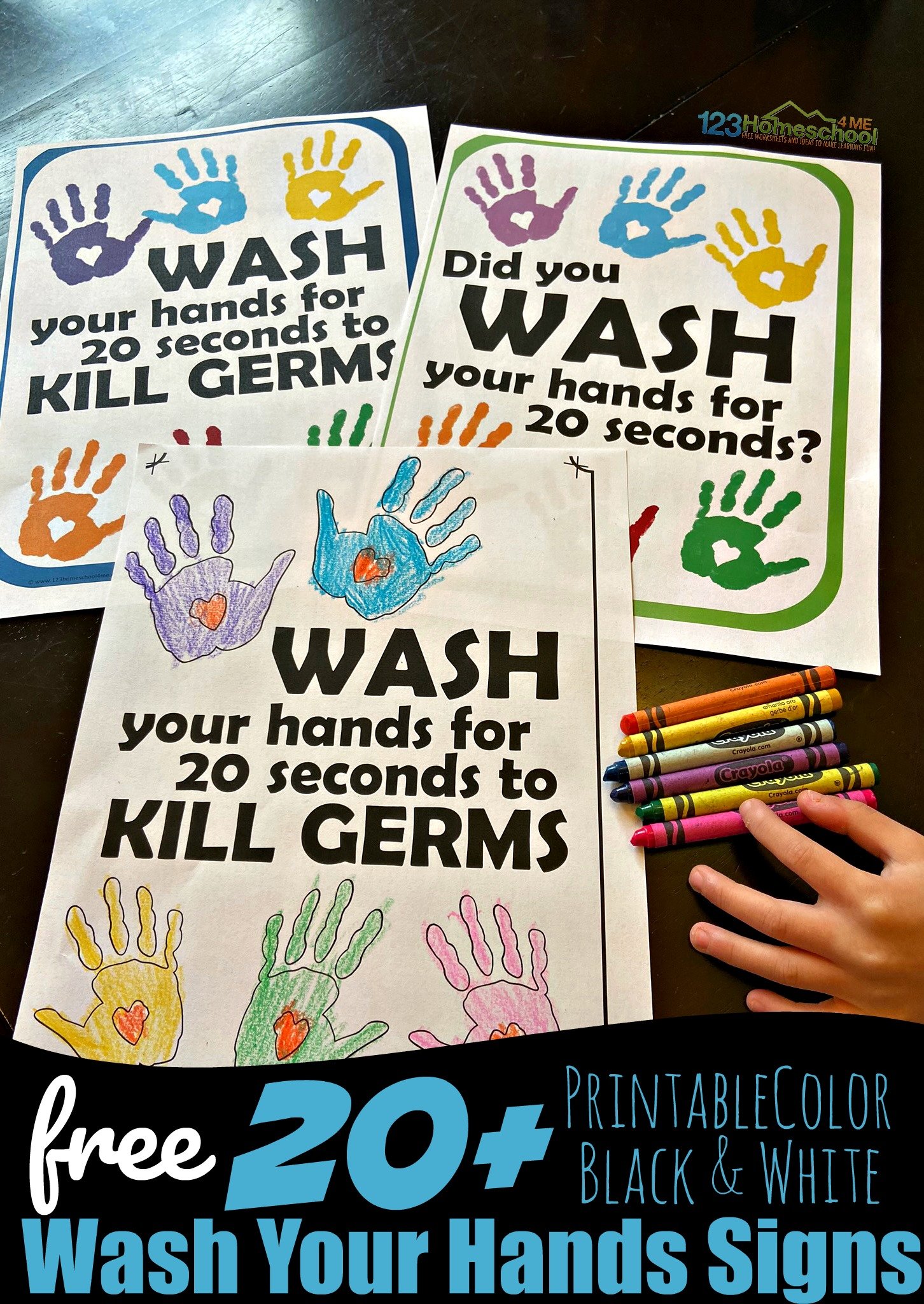 Printable Wash Hands Sign For Kids