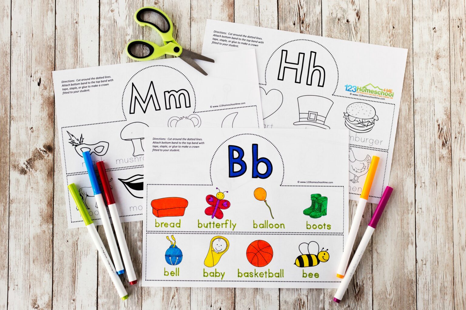 FREE Printable Alphabet Hats Craft for Learning Letters