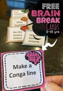 Free Printable Brain Break Activity Cards