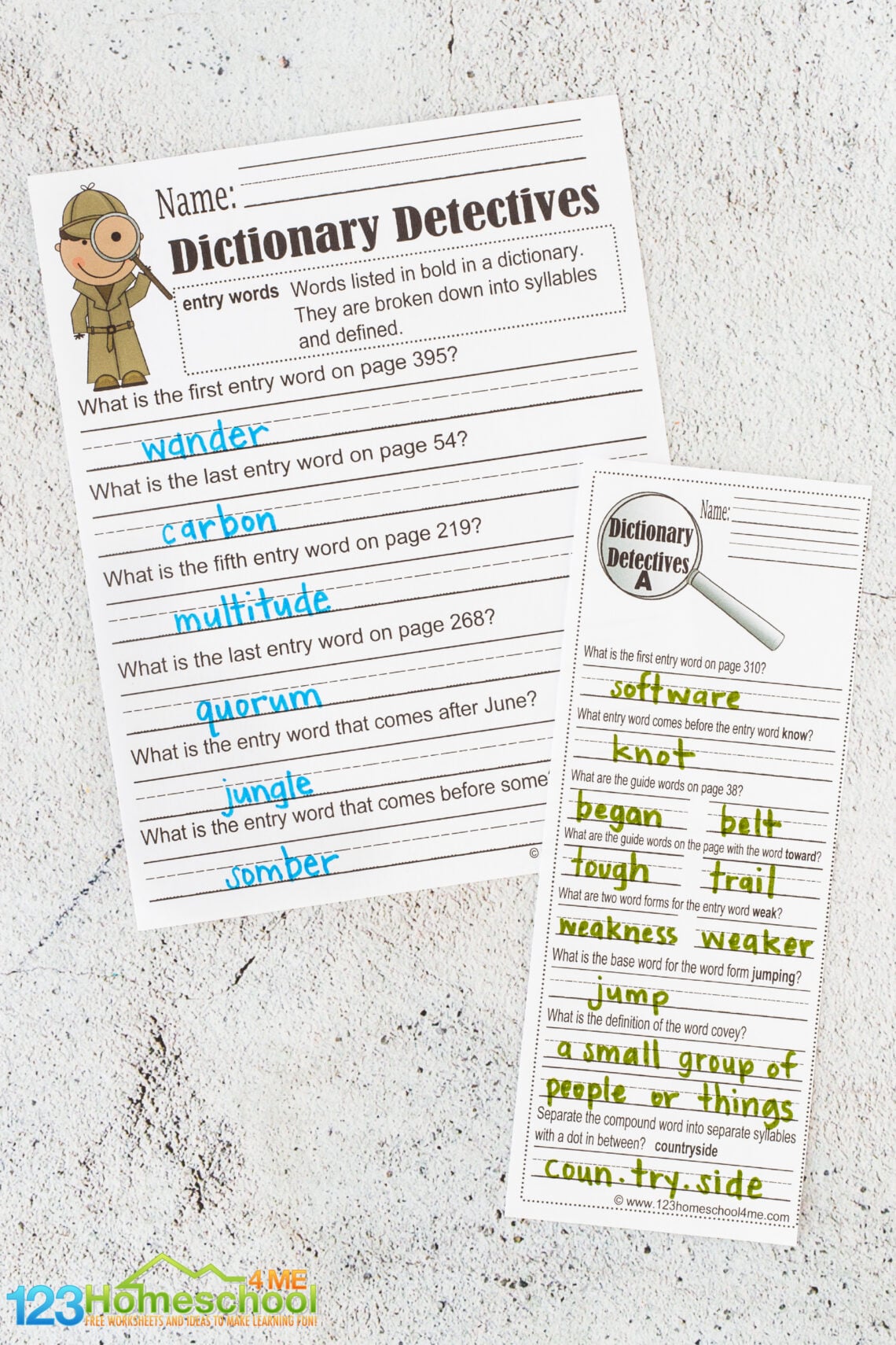 🔍FREE Dictionary Detective Skills Worksheets for Kids