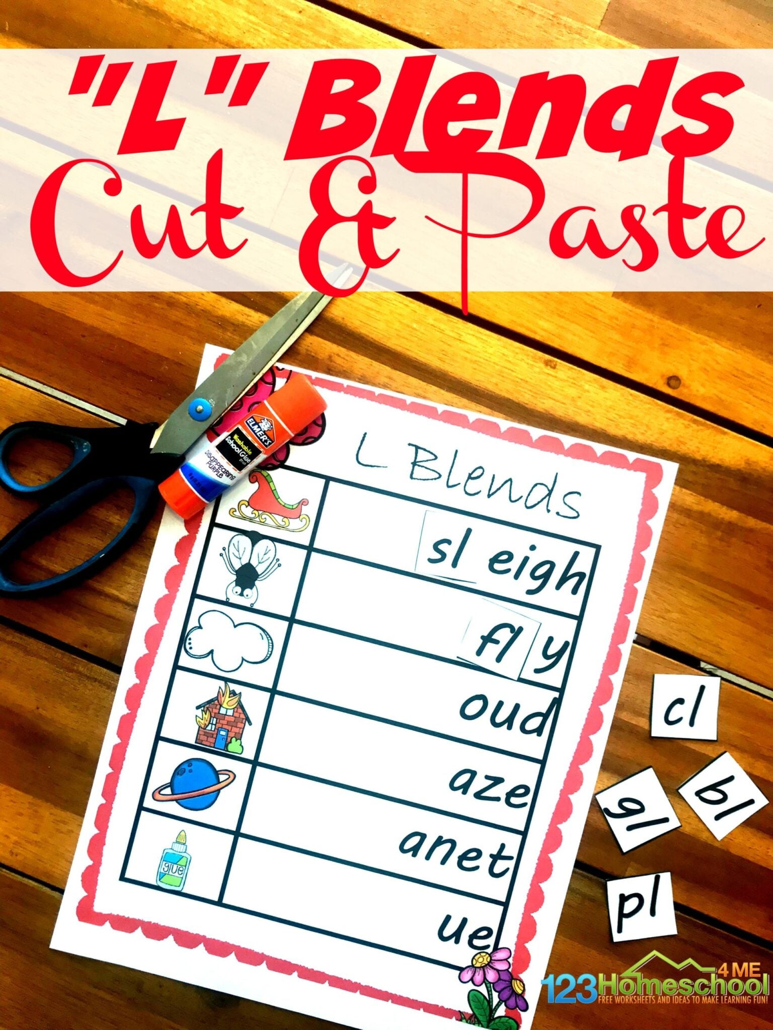 FREE Printable L Blends Worksheets for Kids