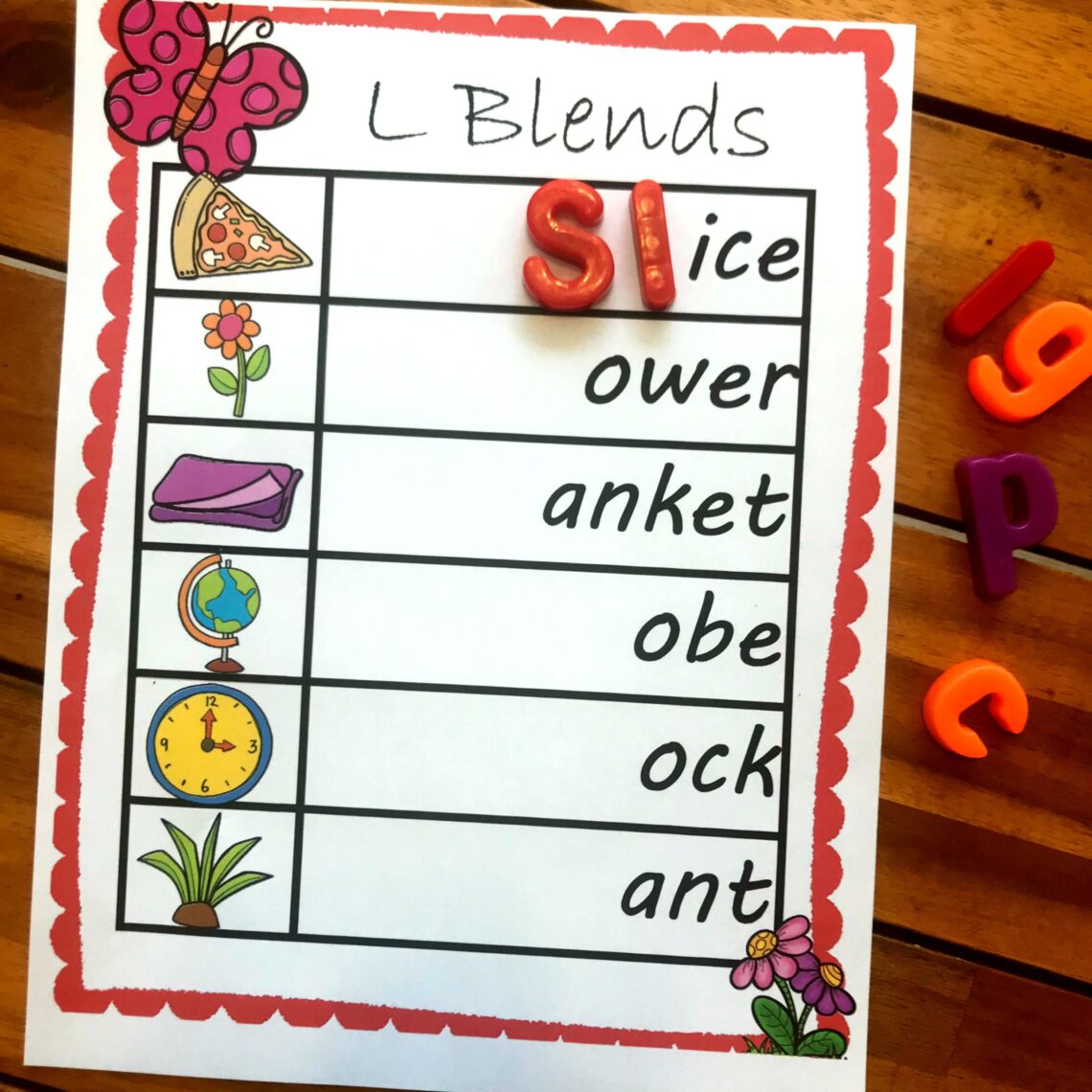 FREE Printable L Blends Worksheets for Kids