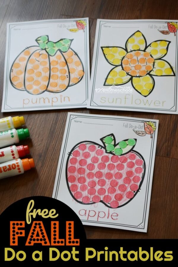 🍂 FREE Printable Fall Playdough Mats Activities with Numbers 1-10