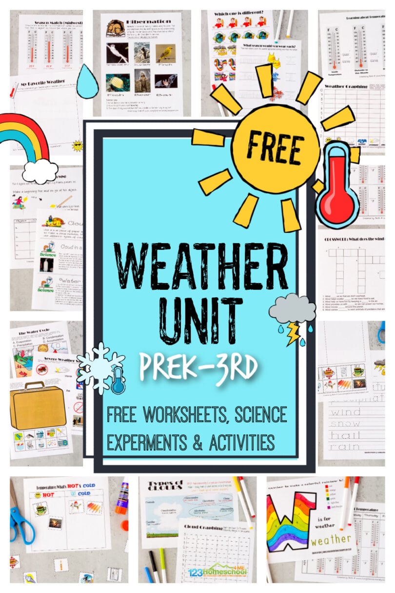 ⛈️ Free Kindergarten Weather Activity Sheets