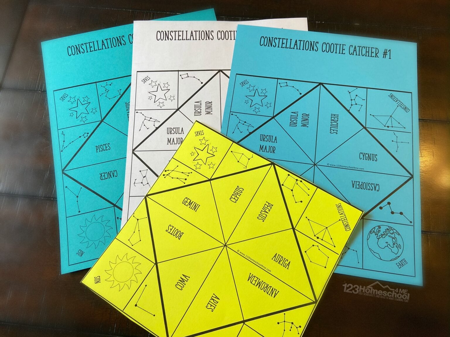 ⭐ FREE Printable Constellations for Kids Cootie Catcher Activity