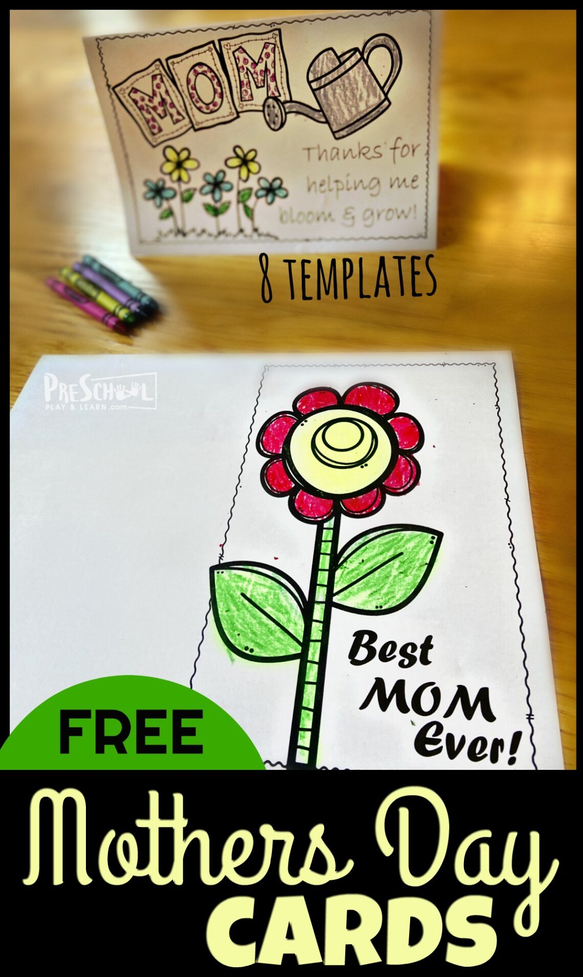 💐 Flower Bouquet FREE Printable Mothers Day Craft for Kids