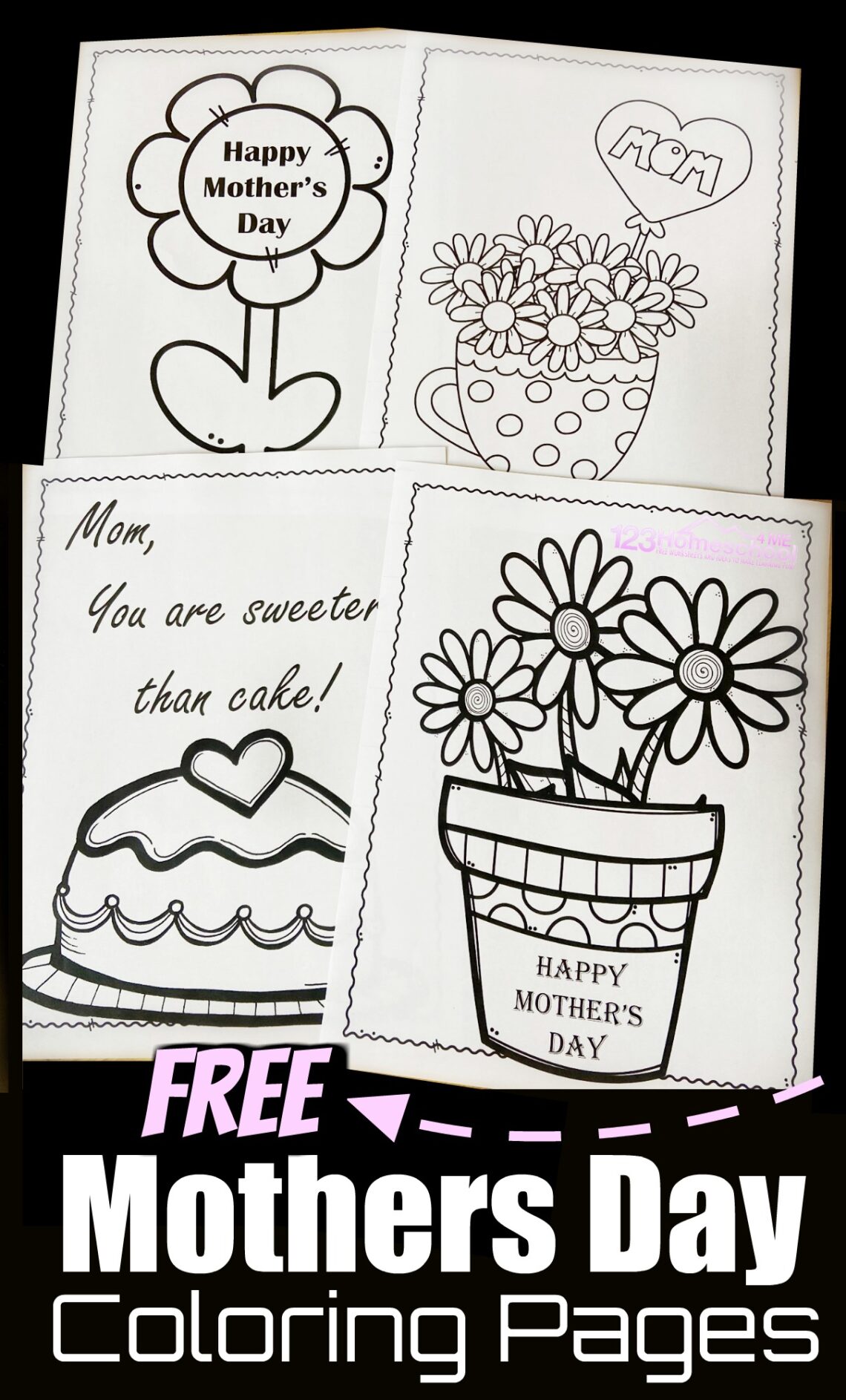 💐 Flower Bouquet FREE Printable Mothers Day Craft for Kids