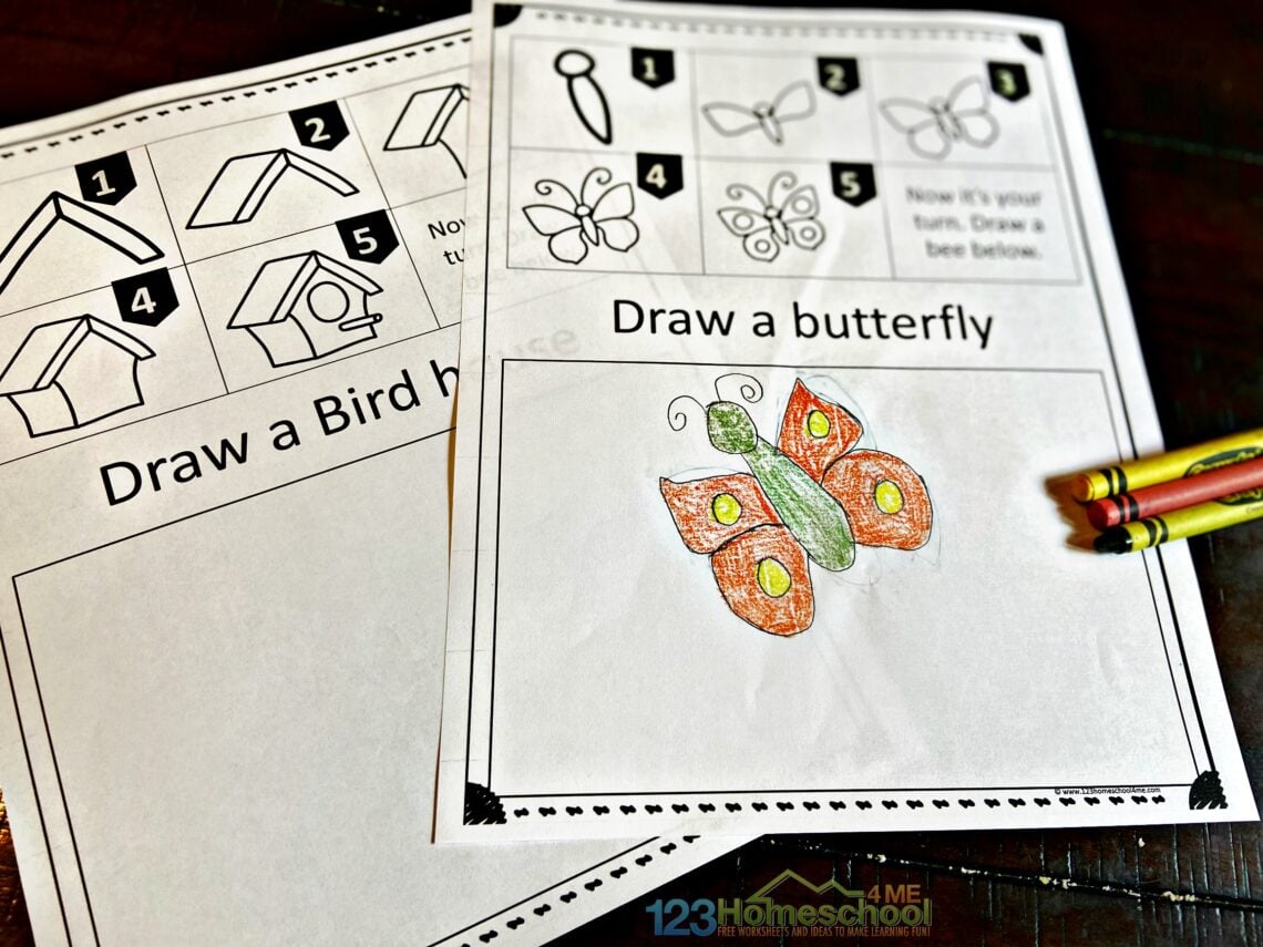 ️ FREE Printable SPRING Directed Drawing Worksheets for Kids