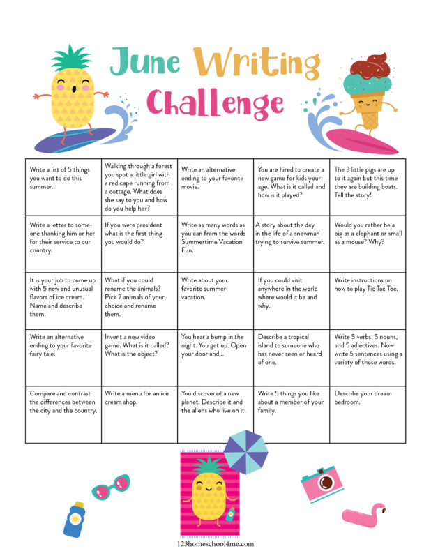 ? FREE June Writing Prompts