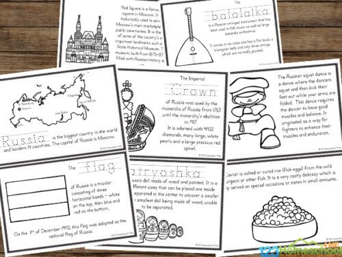 FREE Russia for Kids Printable Book to Read, Color, & Learn