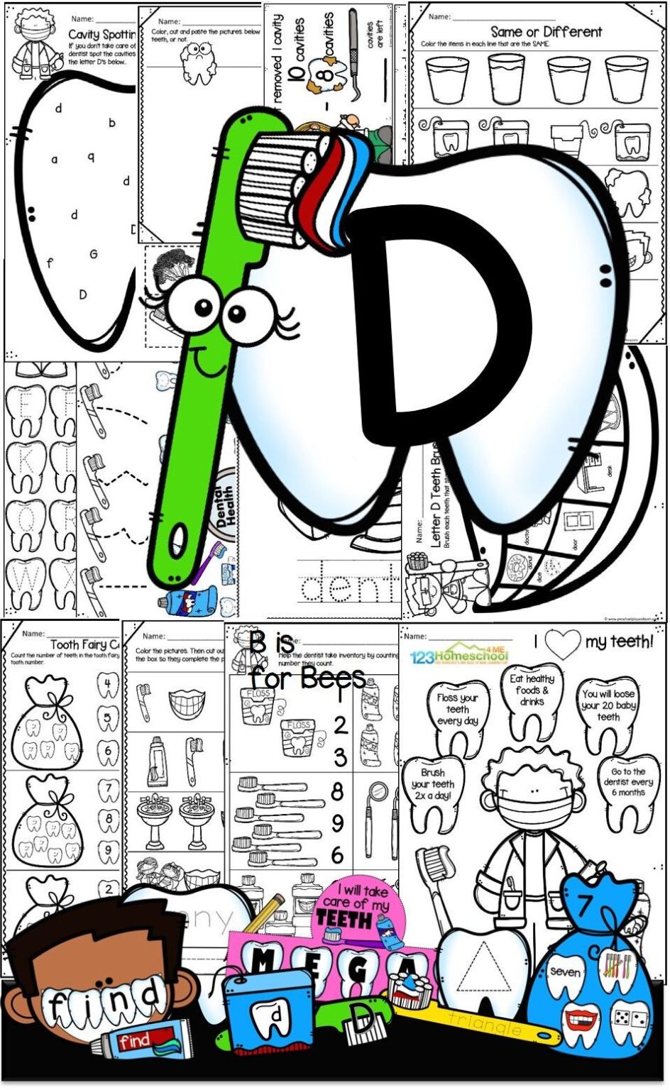 FREE Dental Health Coloring Pages
